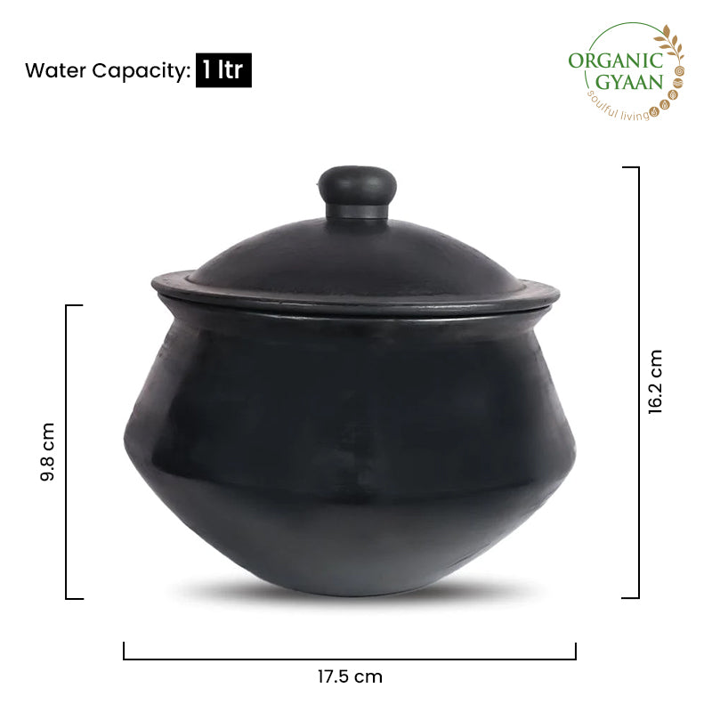 Buy Black Clay Pots for cooking (mud pot) – Organic Gyaan