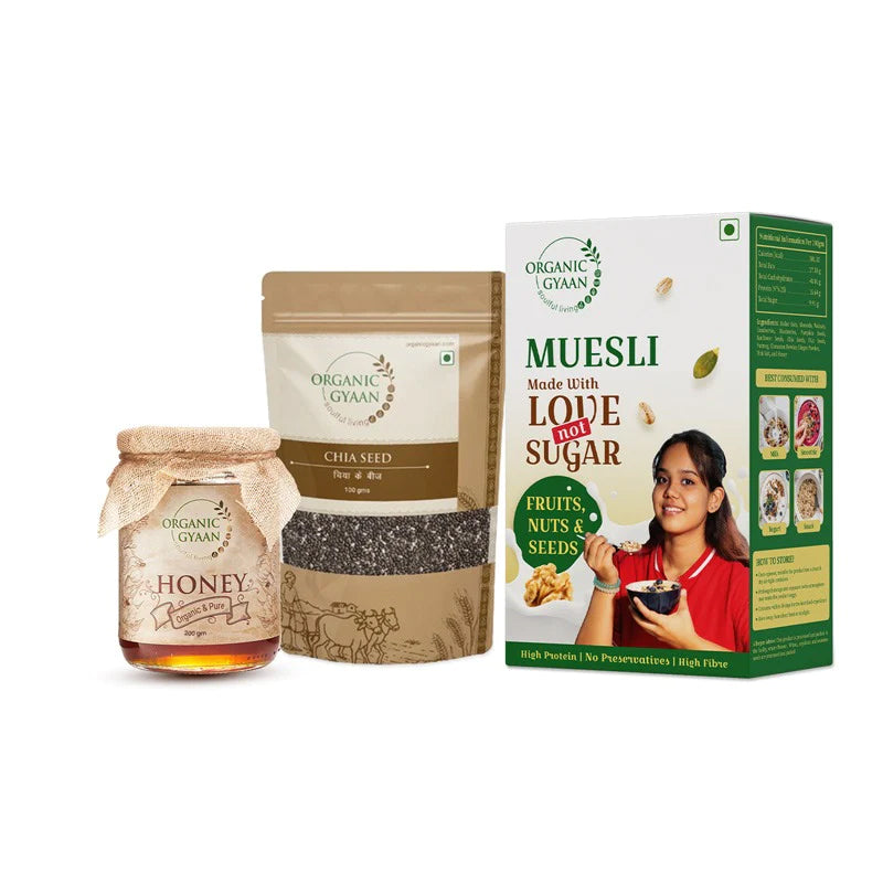 Buy Prafit Combo - Muesli, Honey & Chia Seeds – Organic Gyaan