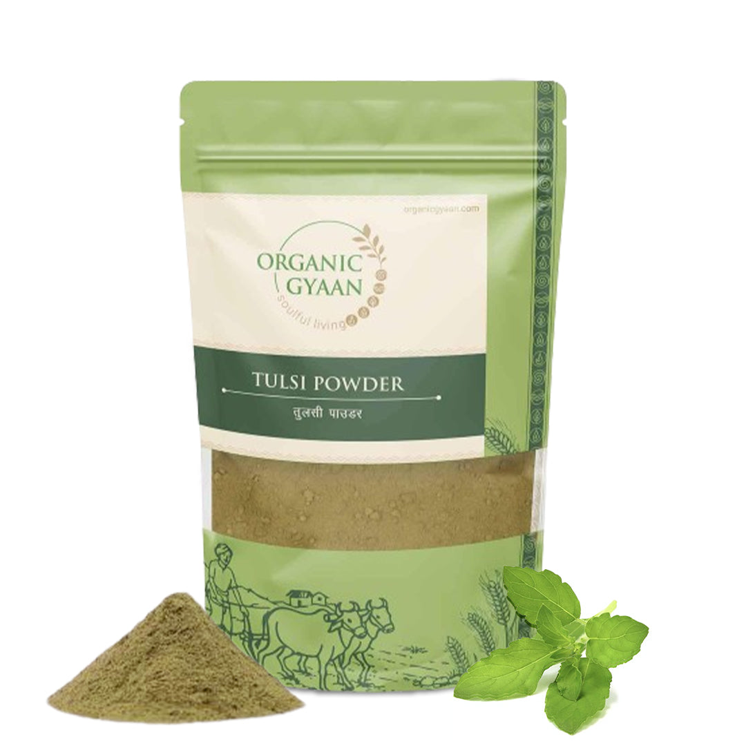 Tulsi Powder – Herbal Remedy for Immunity & Wellness – Organic Gyaan